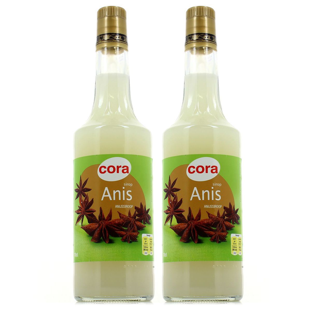 Acheter Promotion Cora Sirop d'anis, Lot de 2 bouteilles de 70cl