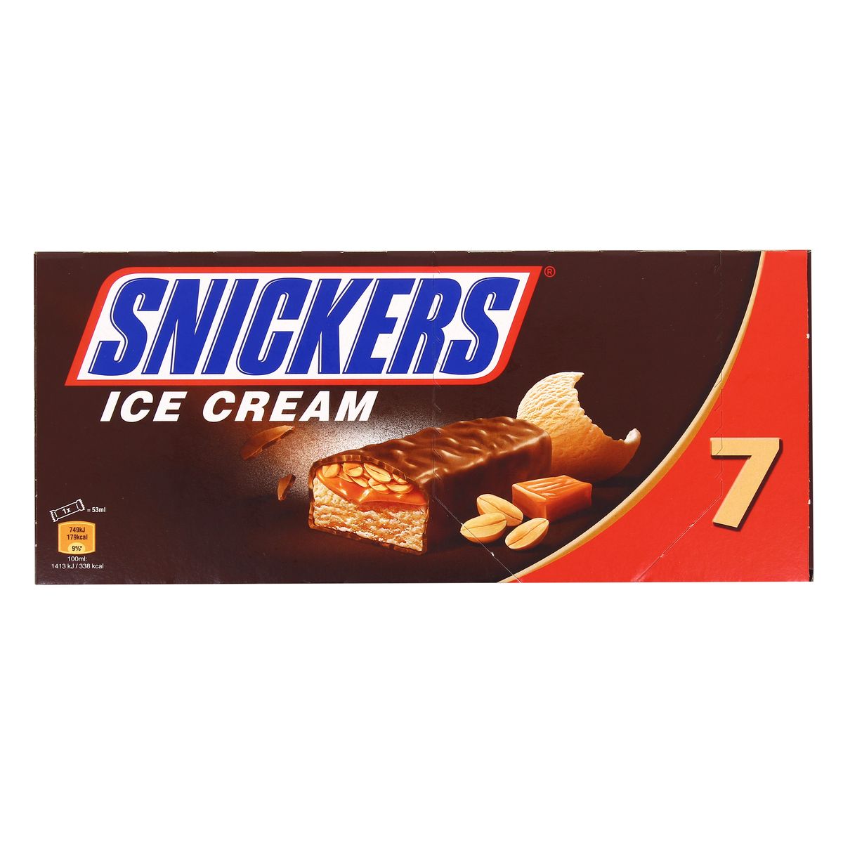 Livraison à domicile Snickers 7 Barres glacées 7x53ml, Boite de 7x48g