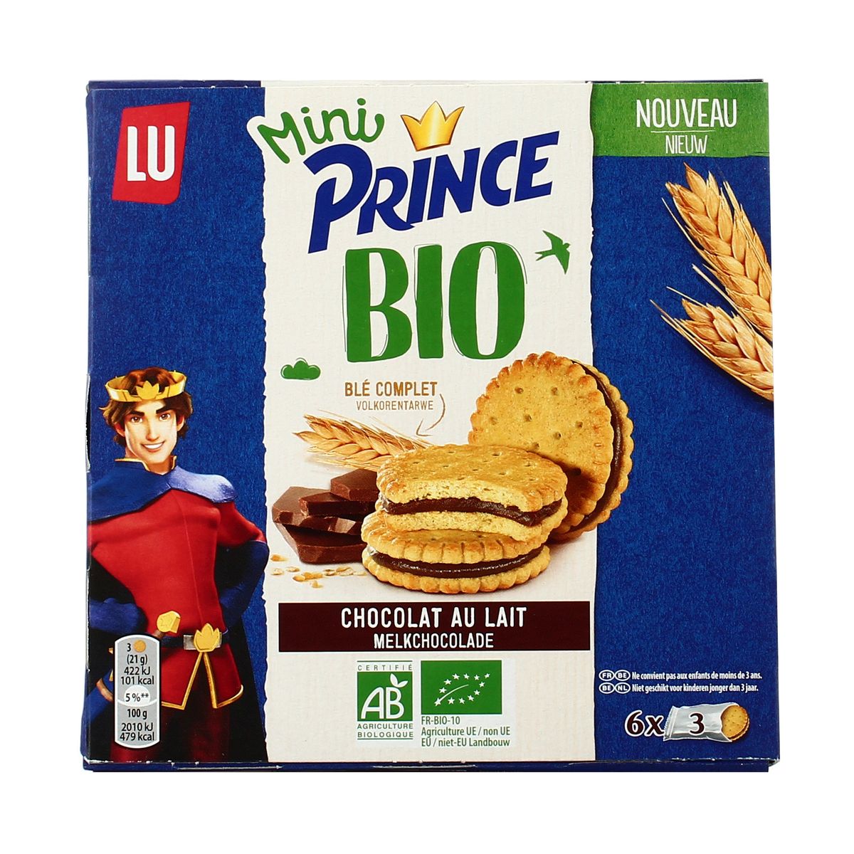 Livraison à domicile Lu Biscuits mini Prince au chocolat bio, 126g