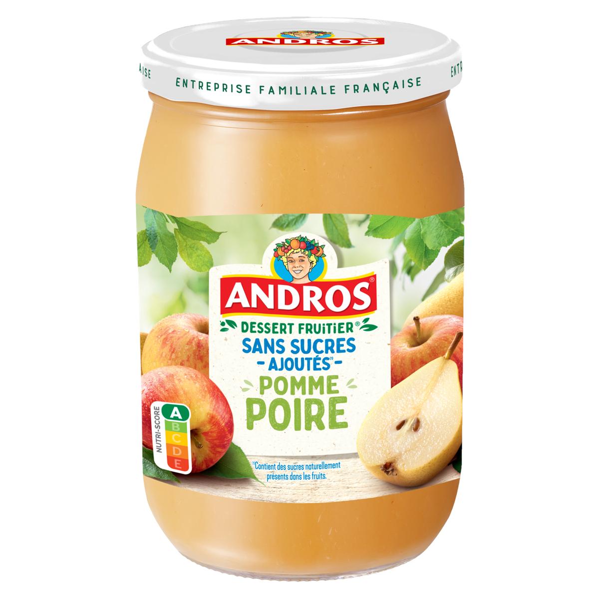 Livraison à domicile Andros Compote Sans Sucre Ajouté Pomme Poire, 650g