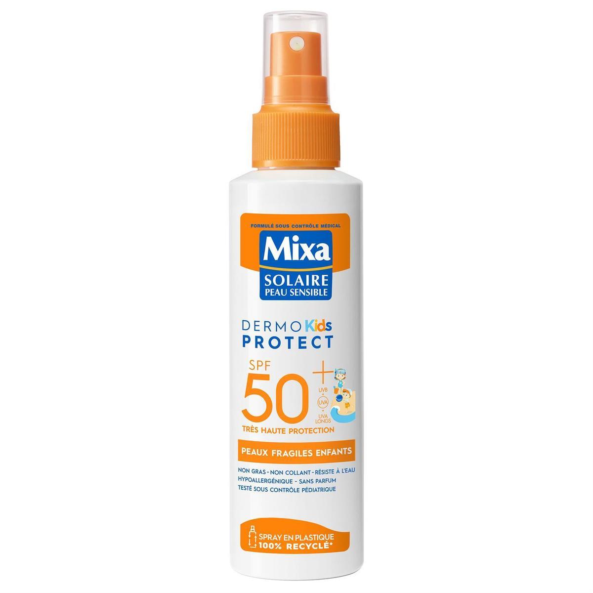 Mixa Spray Protection Solaire Enfant Peaux Fragiles Dermo-Protect Kids ...
