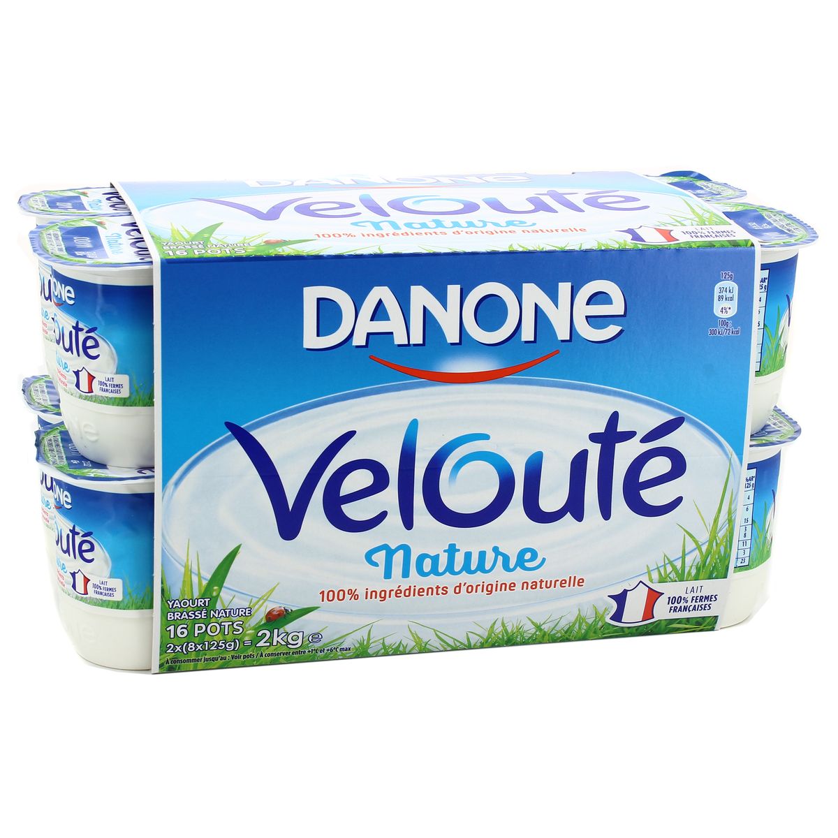 Danone Velouté Nature, 16x125g : houra.fr