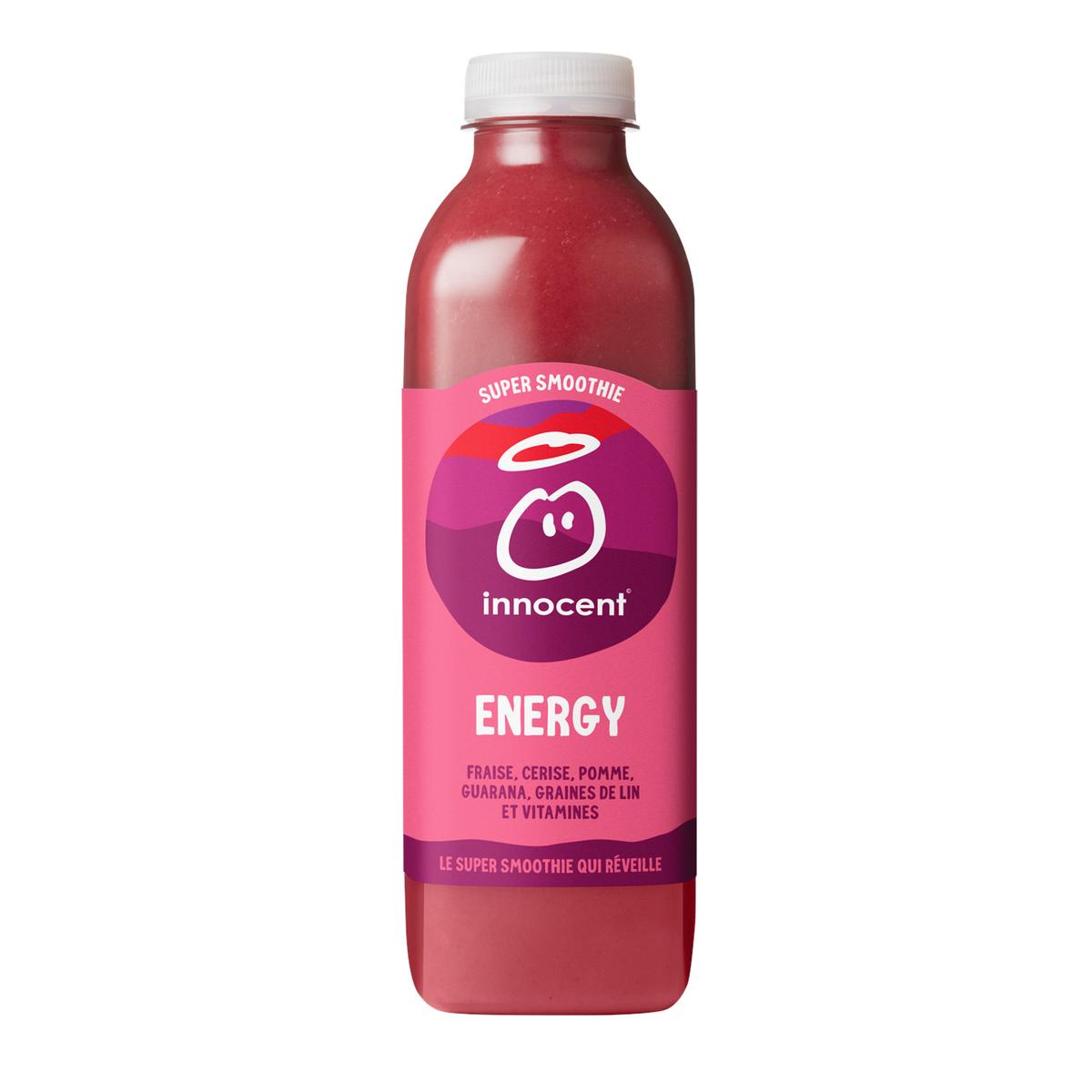innocent Super Smoothie Energy, Fraise, Cerise, Guarana & Graines de Lin