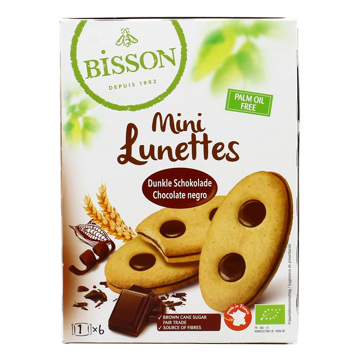 Livraison à domicile Bisson Mini lunette choco noir bio, 178G