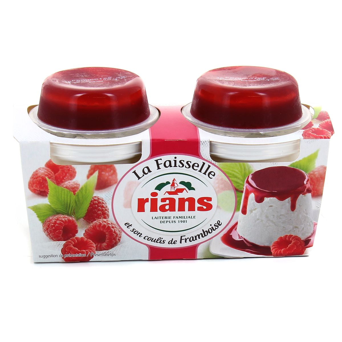 Livraison à domicile Rians Faisselle et son coulis de Framboises, 2x120g