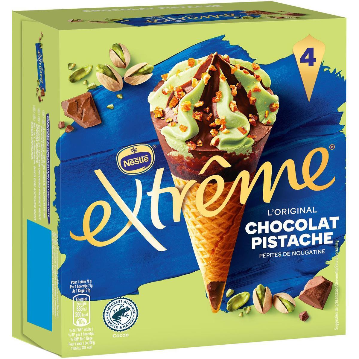 Livraison à domicile Extrême 4 Cônes Choco Pistache, 284g
