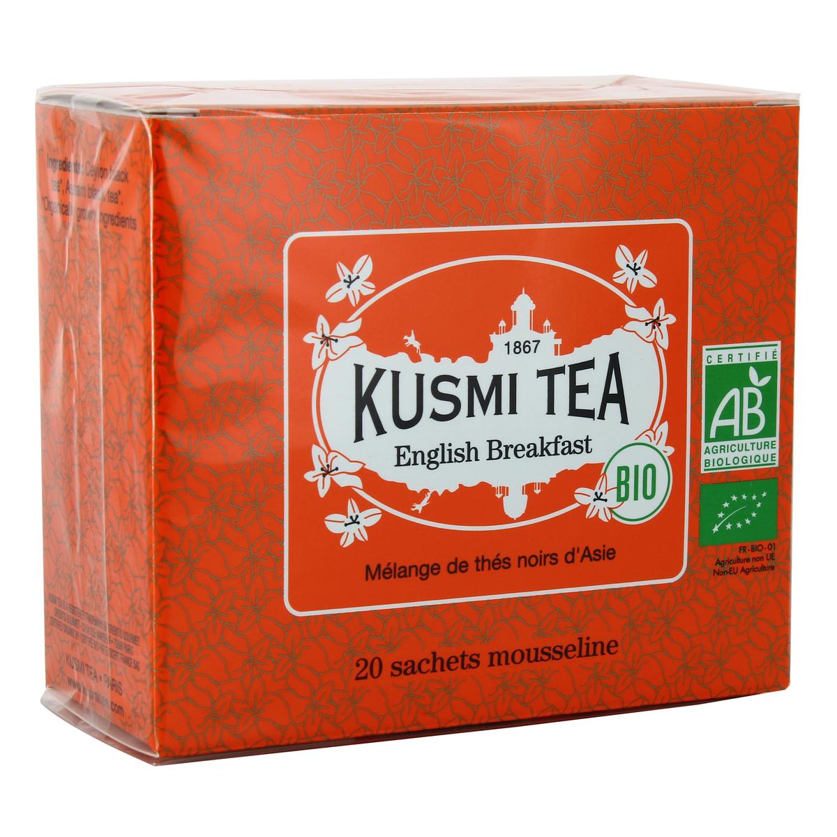 Achat Kusmi Tea English Breakfast Bio - Etui sachets mousseline - 40g