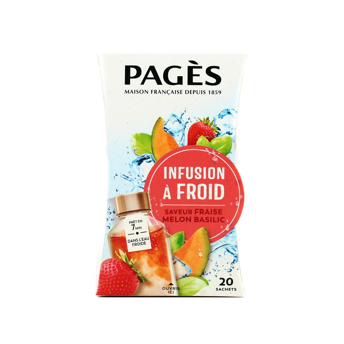 Livraison à domicile Pagès Infusion Glacé Fraise Melon, 20 sachets
