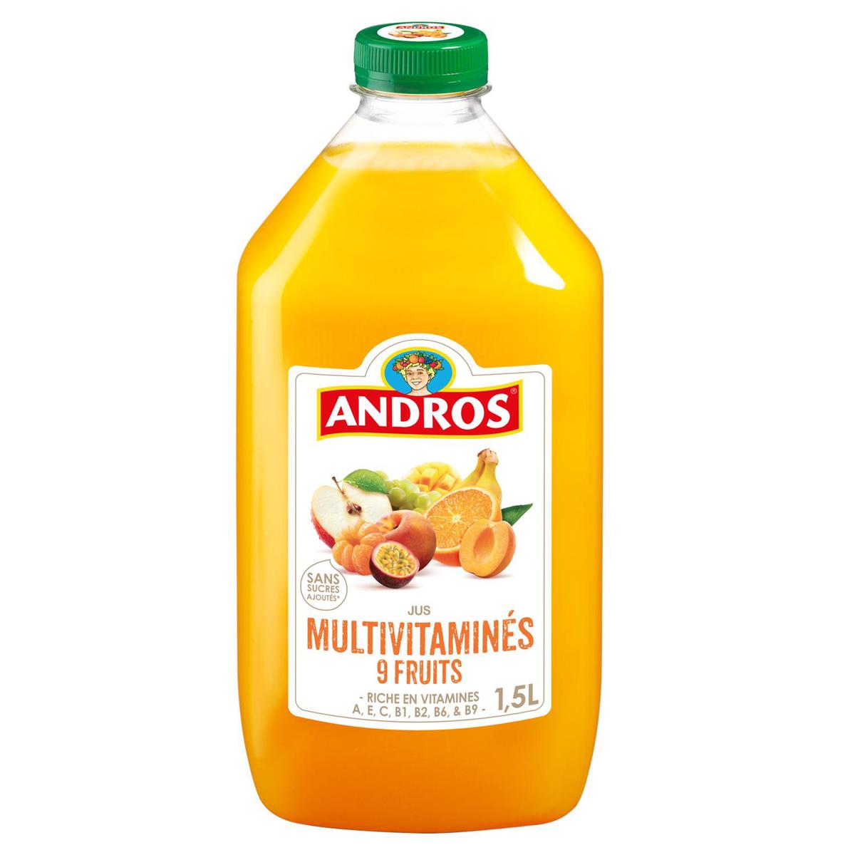 Livraison à domicile Andros Jus Multivitaminés, 9 Fruits, 1,5l