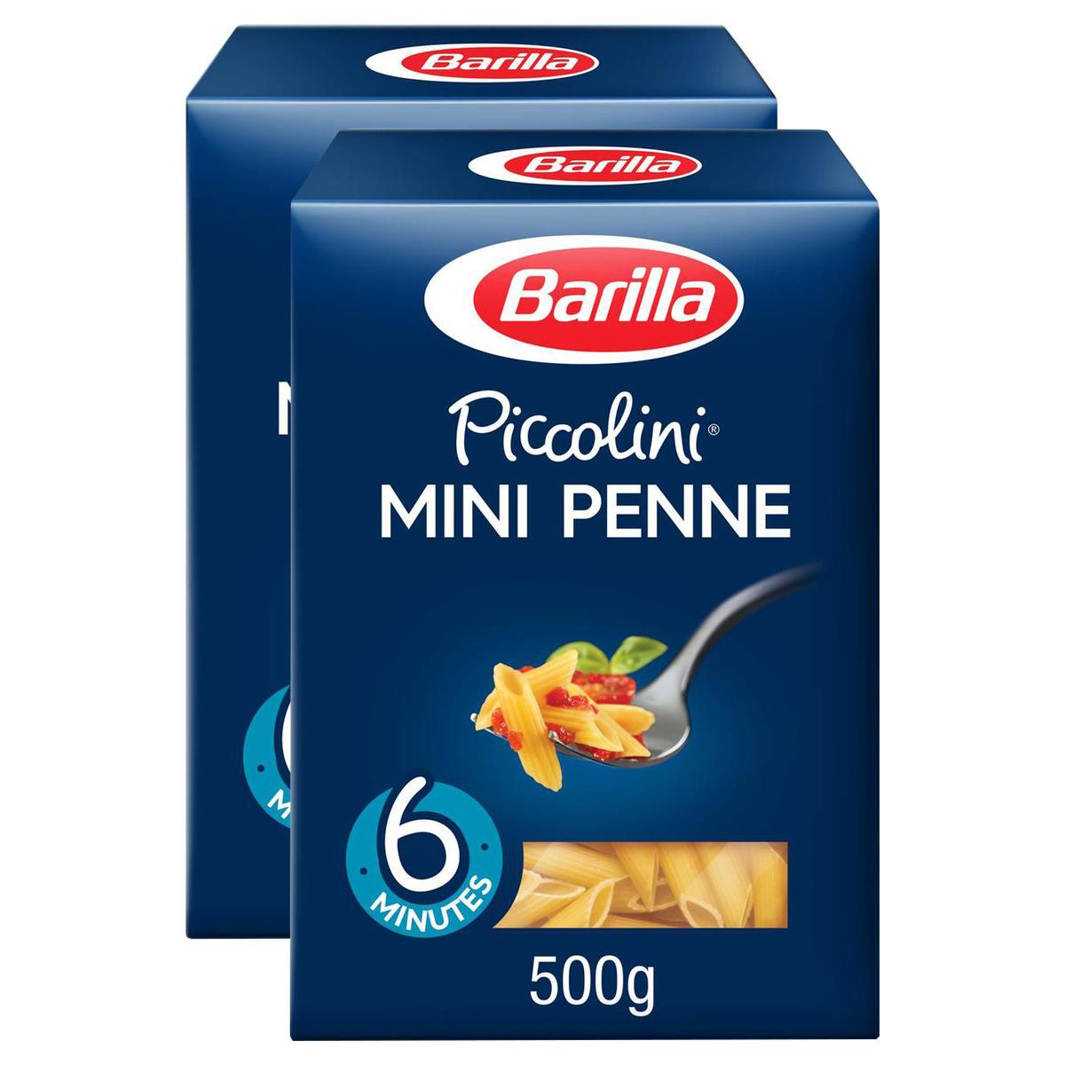 Promotion Barilla Piccolini Pâtes Mini Penne Rigate, Lot de 2x500g