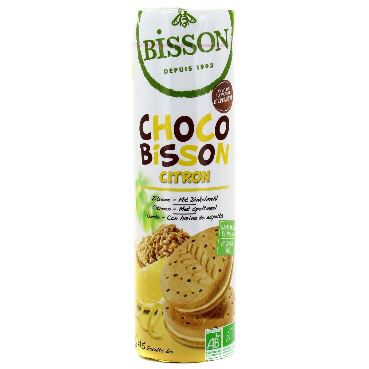 Livraison à domicile Bisson Choco bisson citron bio à l'épeautre, 300g