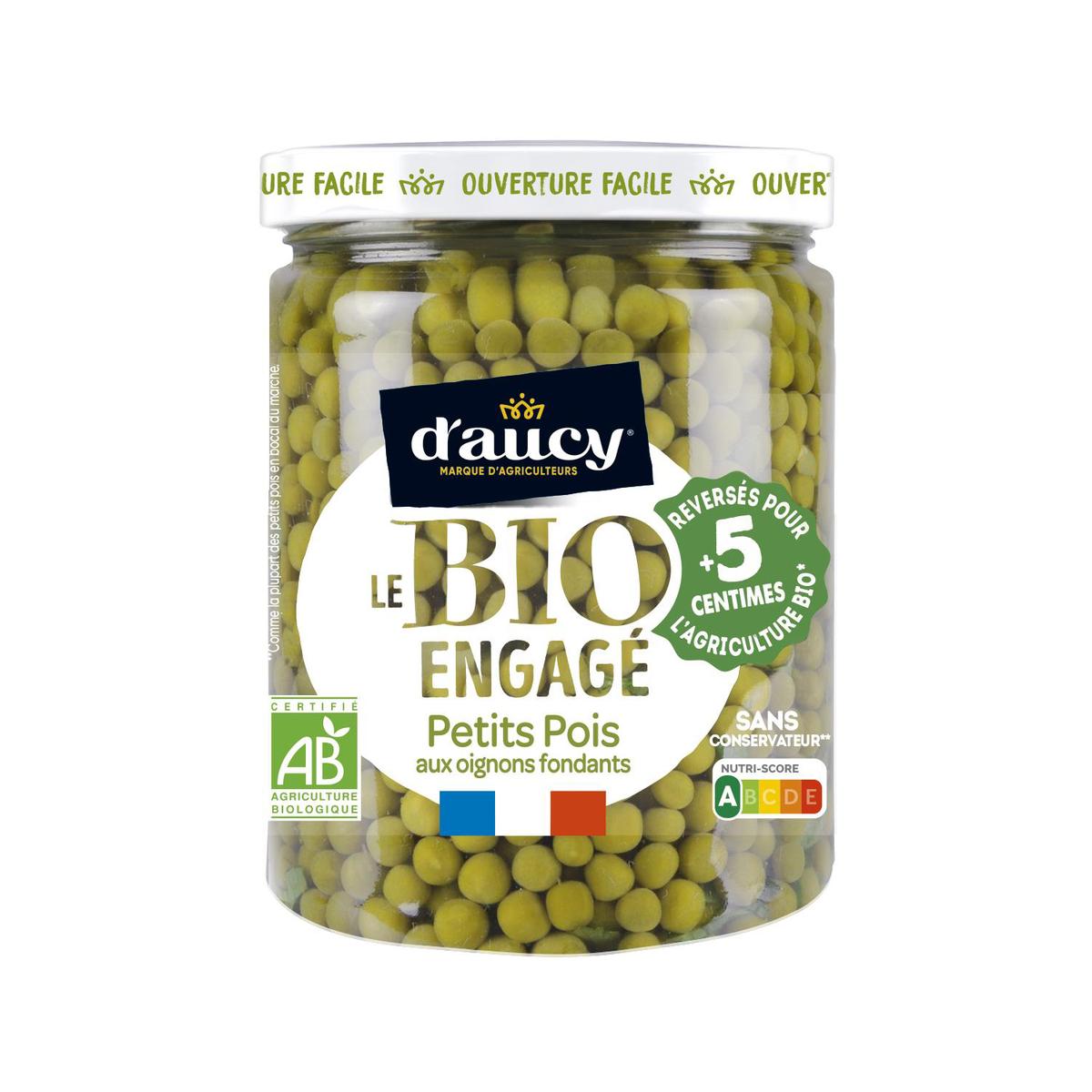 Livraison à domicile D'aucy Petits pois aux oignons fondants Bio, 340g