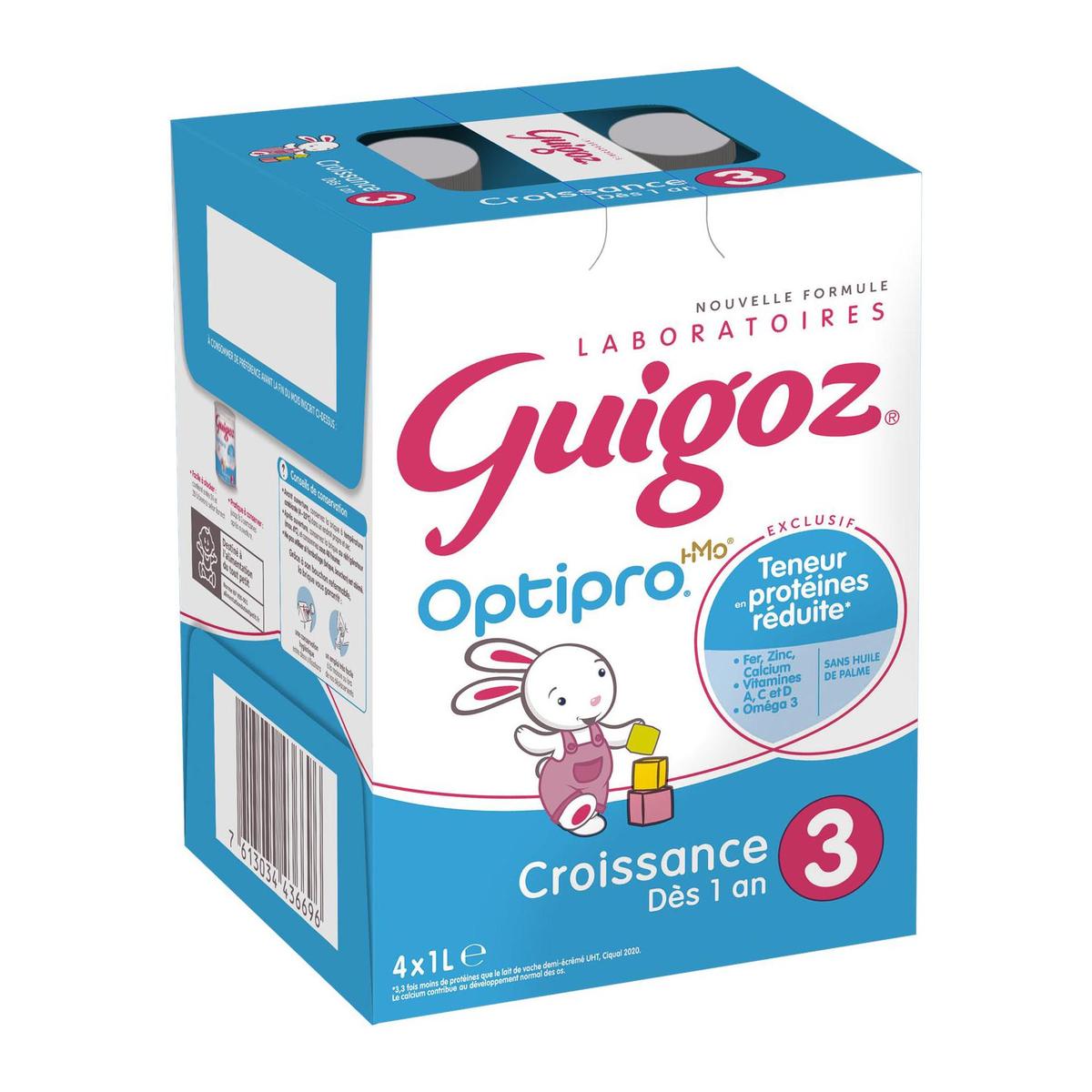 Achat Guigoz Lait de Croissance Optipro 3ème âge Liquide, Dès 12 mois