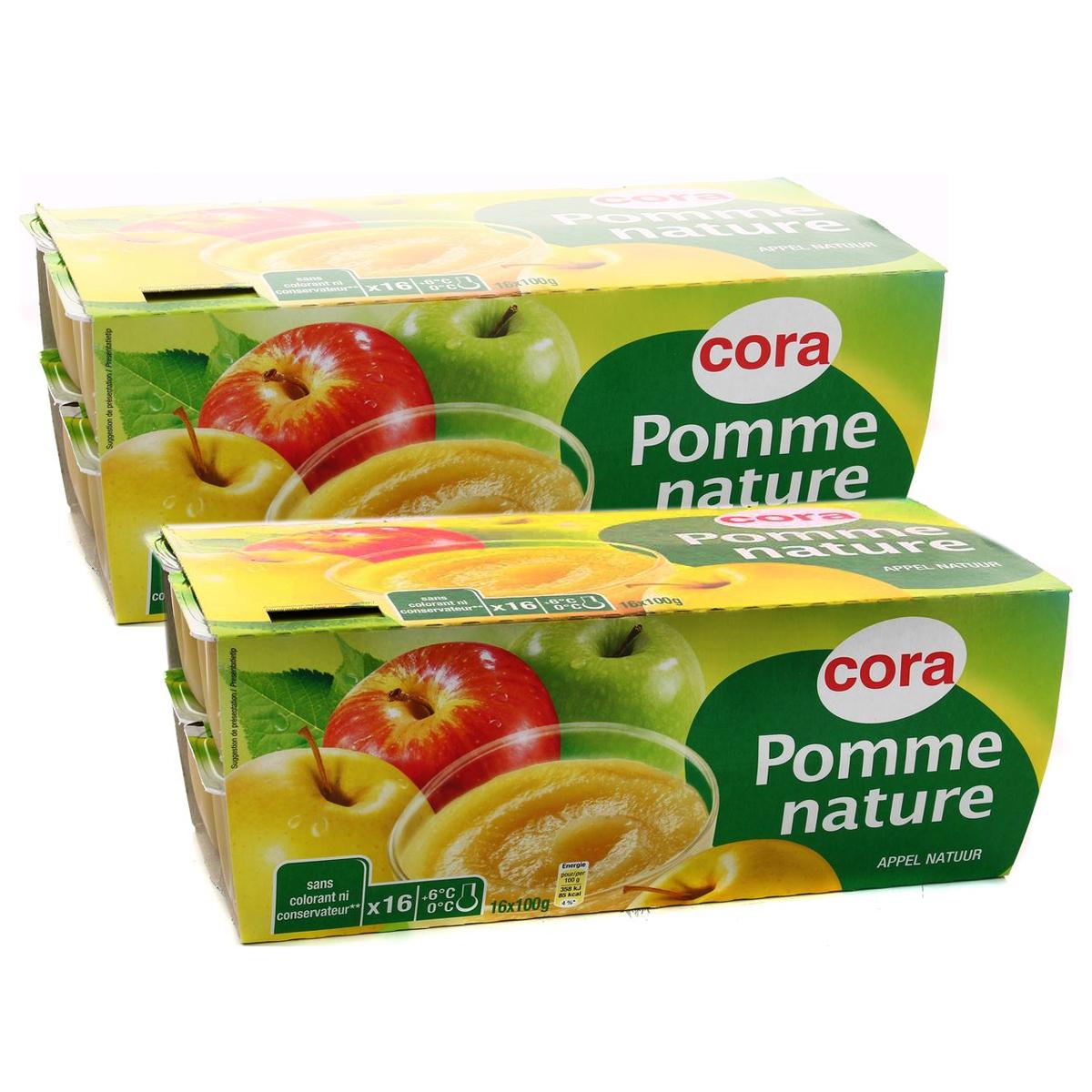 Achat Promotion Cora Dessert de fruits pomme nature, Lot de 2x16x100g