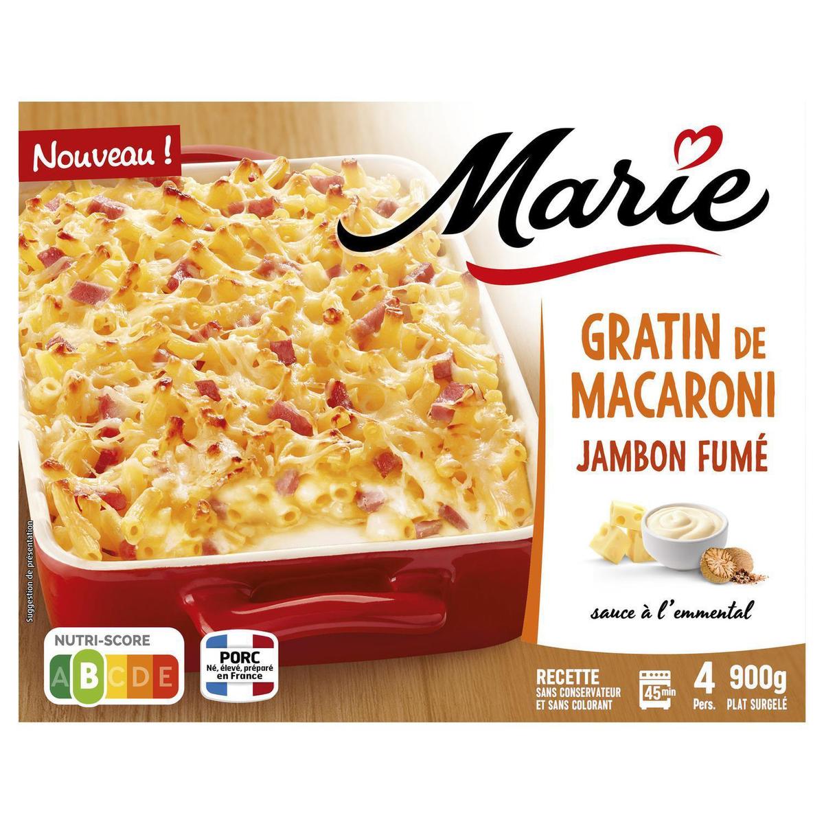 Acheter Marie Gratin de Macaronis, jambon fumé sauce emmental, 900g