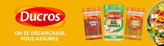 Livraison à domicile Ducros dans Sel, épices, aides à la cuisine
